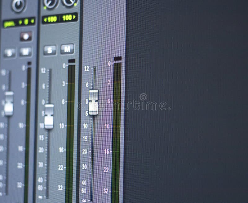Recording Studio Audio Controls Stock Image - Image of broadcast, desk ...