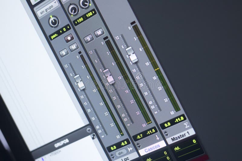 Recording Studio Audio Controls Stock Photo - Image of radio, desk ...