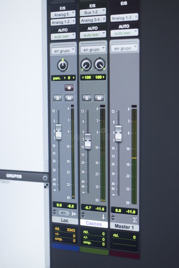 Recording Studio Audio Controls Stock Image - Image of control ...