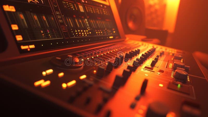 In a Recording Studio with a Cozy Interior, a State-of-the-art Mixing ...
