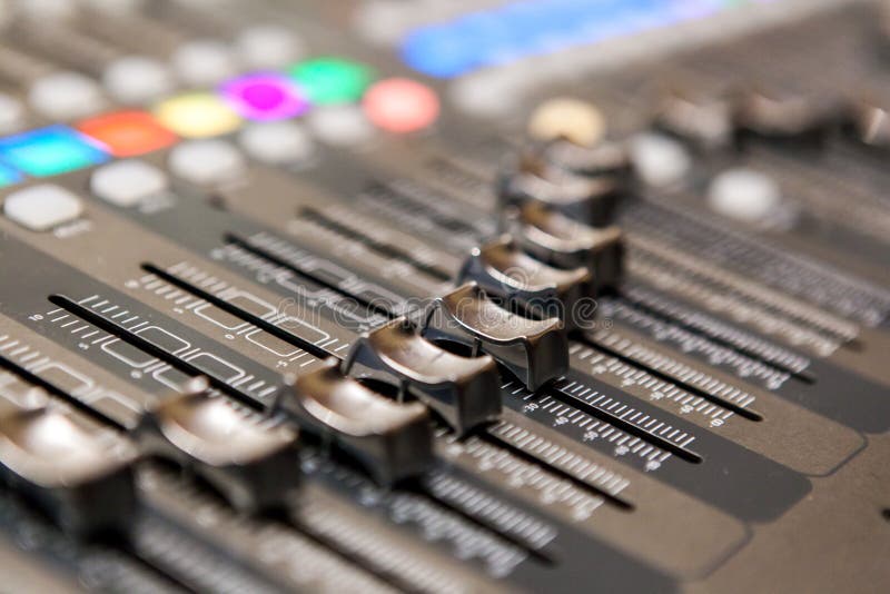 Recording Studio Equipment. Professional Audio Mixing Console Stock ...