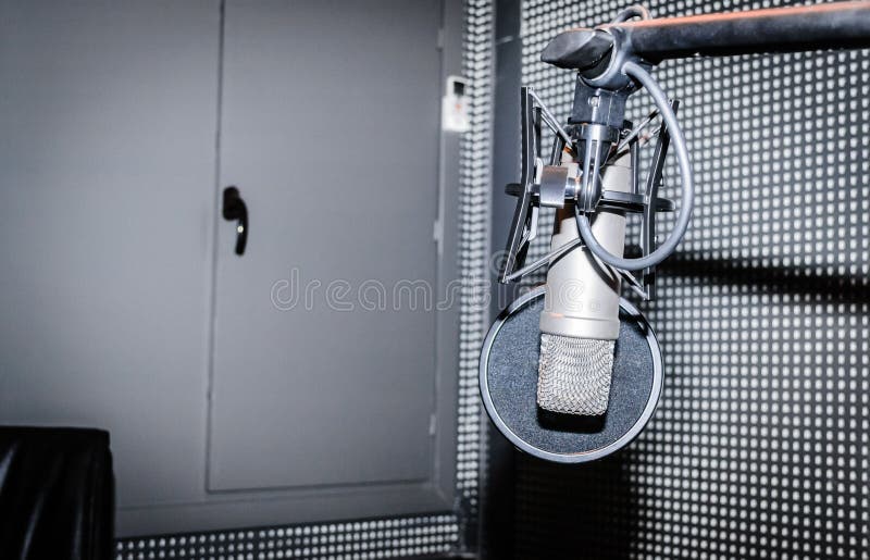Recording Studio Interior. Professional the Microphone in Recording ...