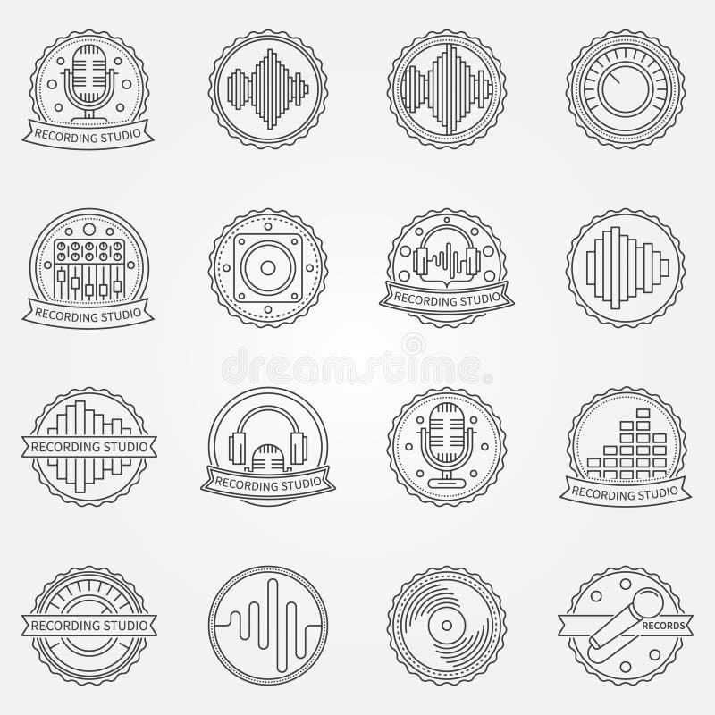 Recording Studio Logo Vinyl Emblem Stock Vector - Illustration of icon ...