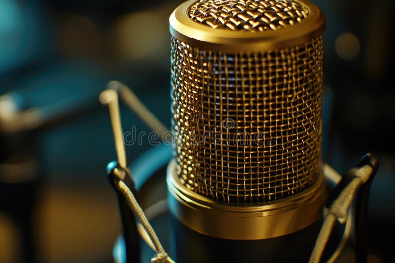 Recording Studio Microphone Close Up Stock Image - Image of industry ...