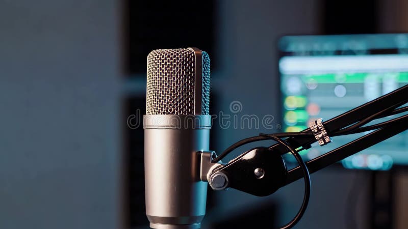 Recording Studio Microphone Footage with Professional Lighting and ...