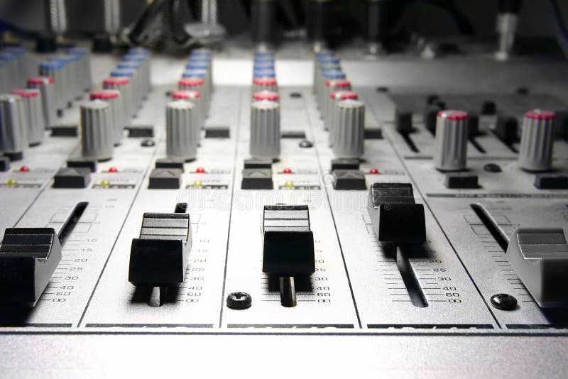 Recording studio/mixer stock image. Image of sliders, sampling - 905959