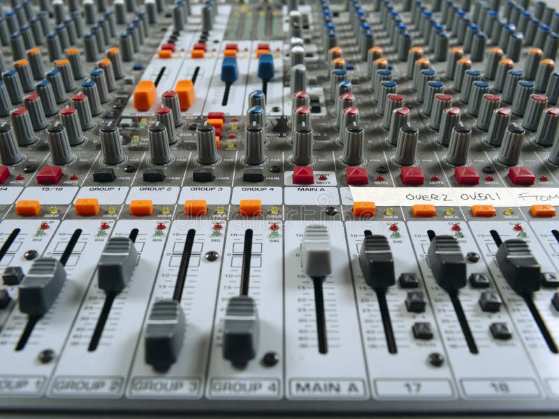 Recording Studio Mixing Board Showing Faders Stock Photo - Image of ...