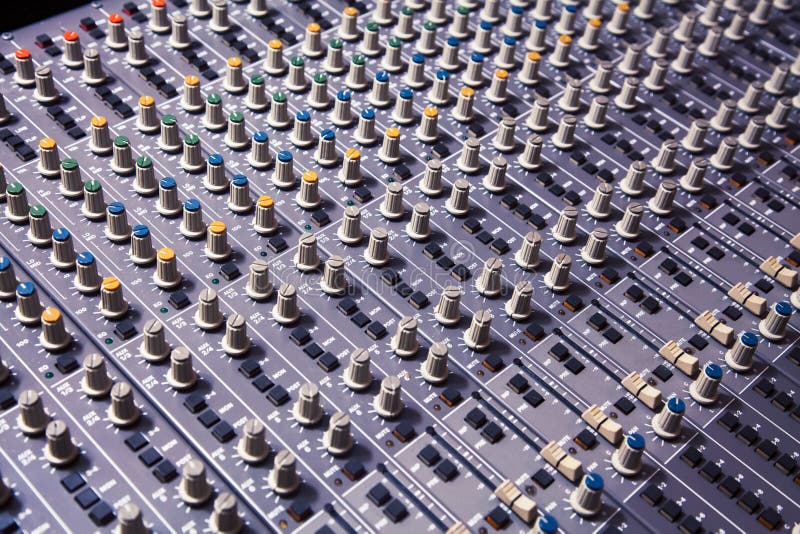 Recording Studio Mixing Console Stock Photo - Image of adjust, hear ...