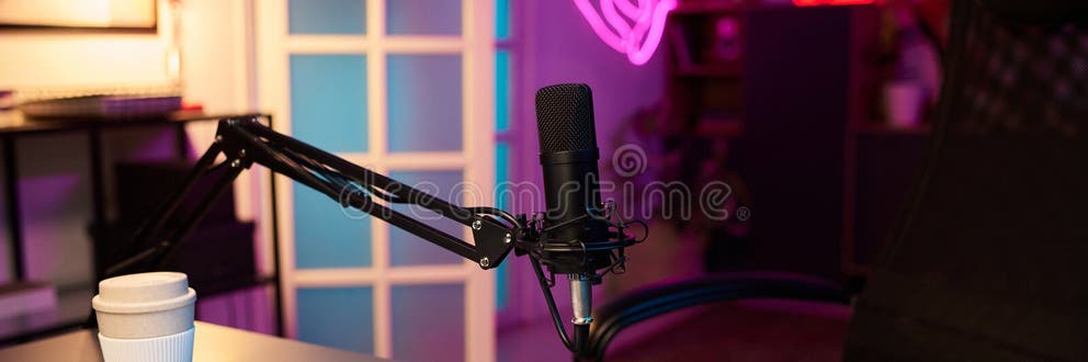 Recording Studio with Modern Microphone Setup Stock Photo - Image of ...