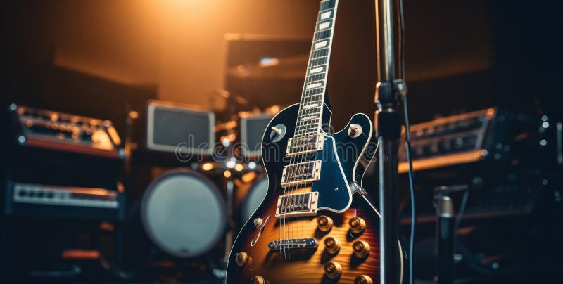 Recording Studio in the Music Hall Stock Photo - Image of guitar, metal ...