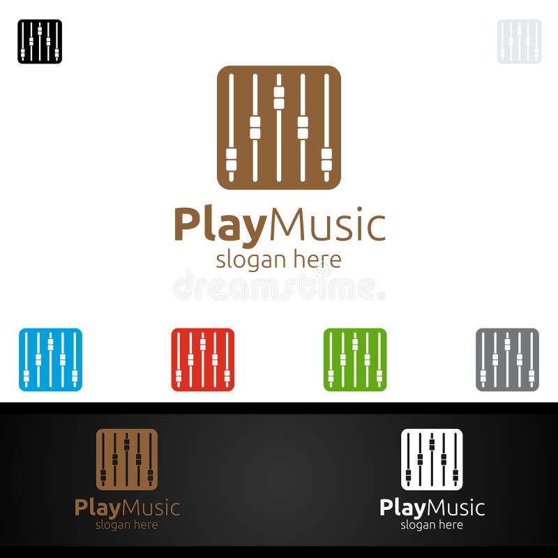 Recording Studio Music Logo with Play Concept Stock Vector ...
