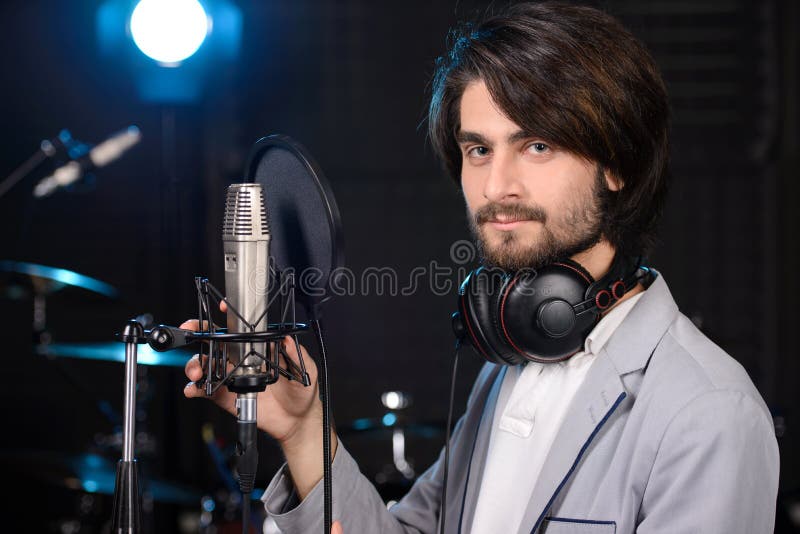 Recording Studio stock image. Image of model, happy, copy - 42671937