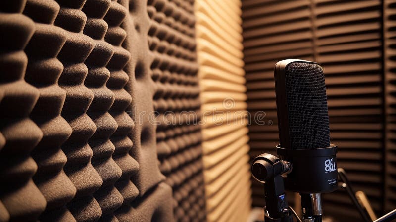 Recording Studio Setup with Microphone in Soundproof Environment for ...