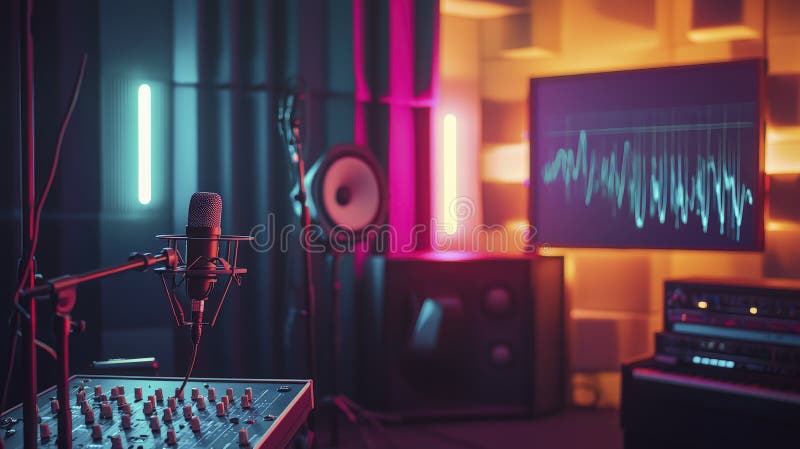 Recording Studio Setup Modern Microphones and Equipment Vibrant ...