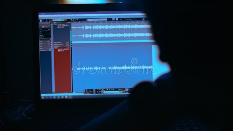 Recording Studio. Sound Engineer Working at the Computer Monitor ... Recording Studio. Sound Engineer Working at the Computer Monitor ...
