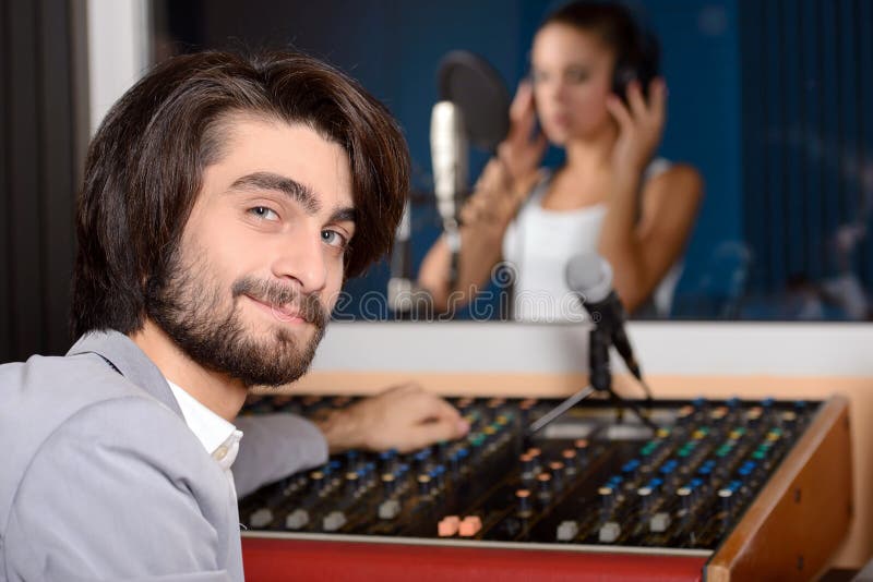 Radio Host in Radio Stations with Interview Stock Photo - Image of ...