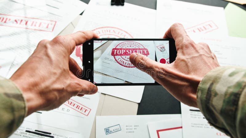 Recording Top Secret Documents. Close Up. Stock Image - Image of report ...