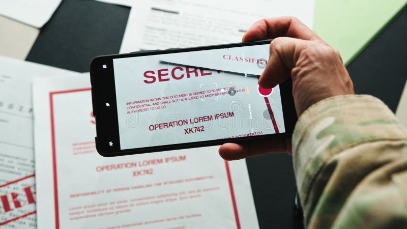 Recording Top Secret Documents. Pov View Stock Photo - Image of ...