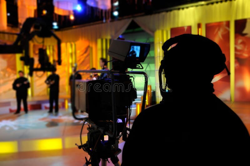 Recording at TV studio stock image. Image of recording - 10378143