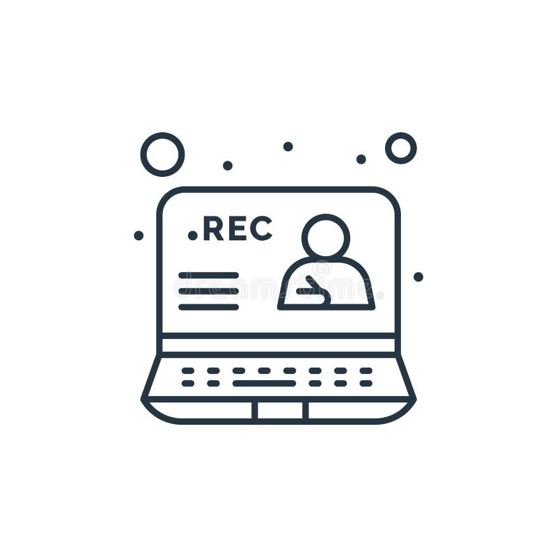 Recording Vector Icon. Recording Editable Stroke. Recording Linear ...