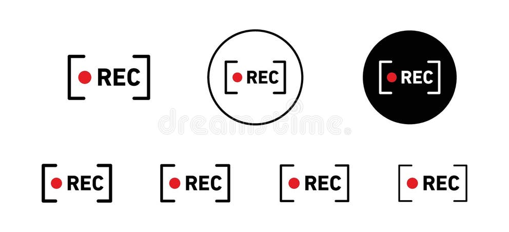 Recording Vector Icon Set Collection. Recording Outline Flat Icon Stock ...