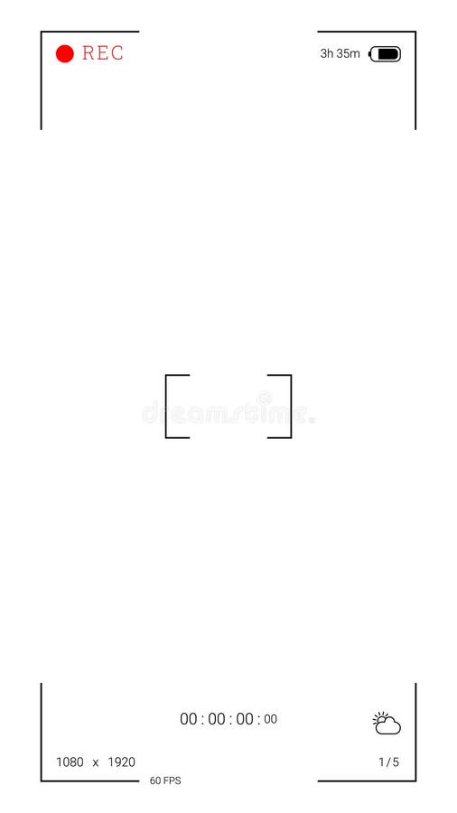 Recording Video Interface Timer Battery Vertical Camera Frame Screen ...