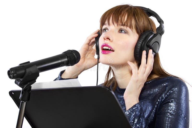 Recording Voice Overs or Singing Stock Image - Image of confidence ...