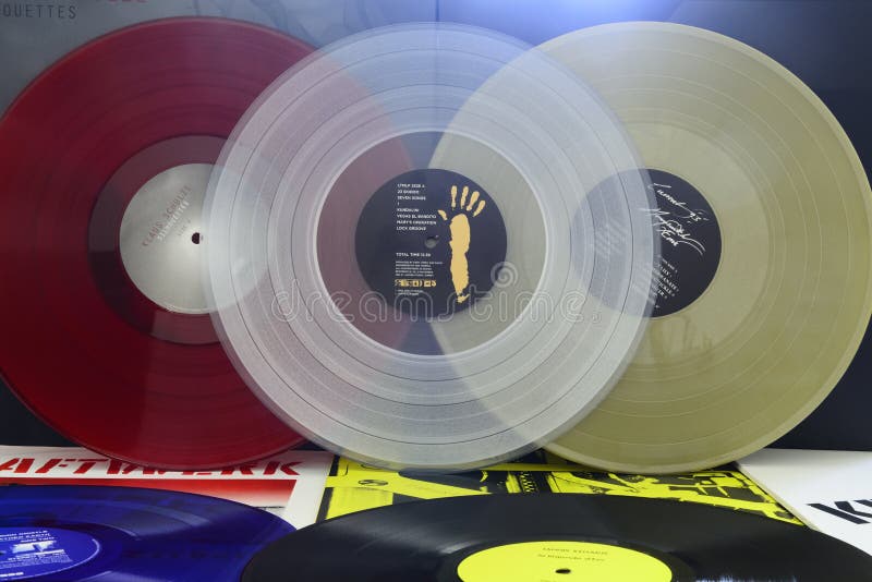 Different Colored Vinyl Records Editorial Stock Photo - Image of ...