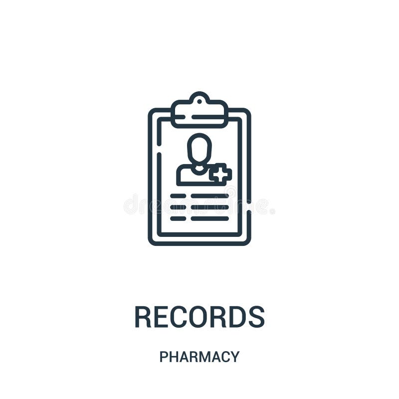 Medical Records Icon Vector from Hospital Collection. Thin Line Medical ...