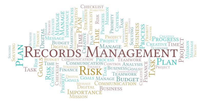 Records Management Word Cloud, Made with Text only Stock Illustration ...