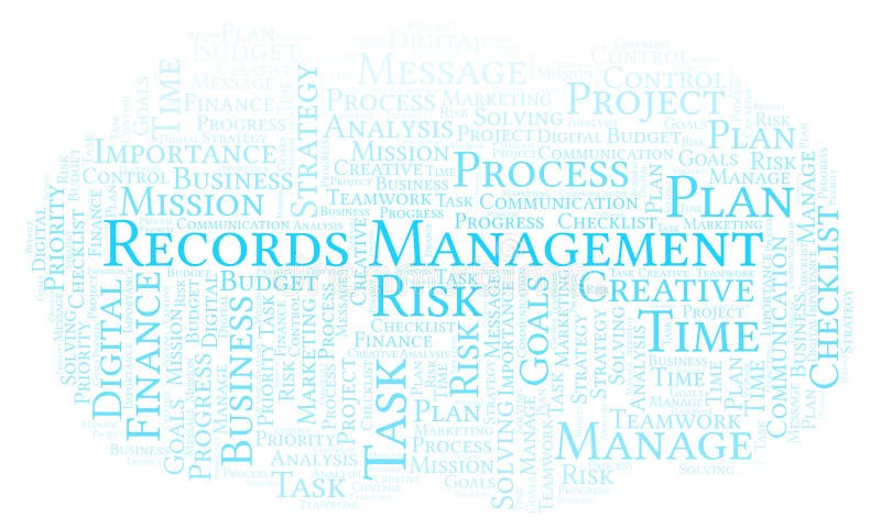 Records Management Word Cloud, Made with Text only Stock Illustration ...