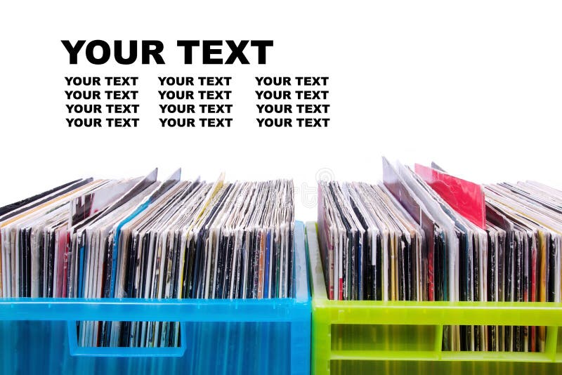 Vinyl Records with Shaddow on White Background Stock Image - Image of ...