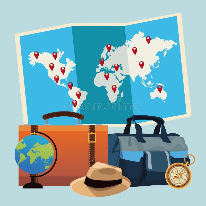 Recorrido en todo el mundo ilustración del vector. Ilustración de ...