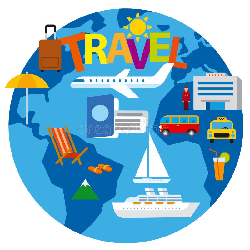 Recorrido Alrededor Del Mundo Stock de ilustración - Ilustración de ...