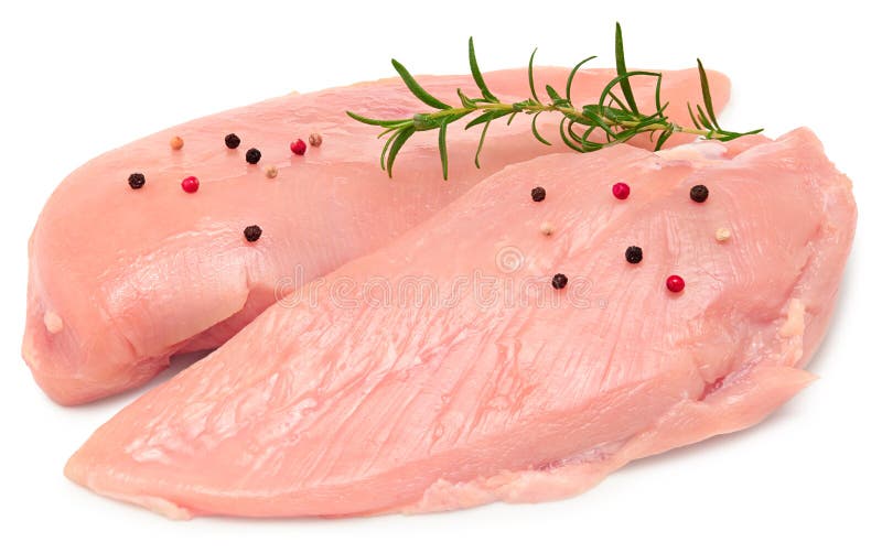 Recorte De Filete De Frango Cru Isolado Em Fundo Branco. Caminho De ...