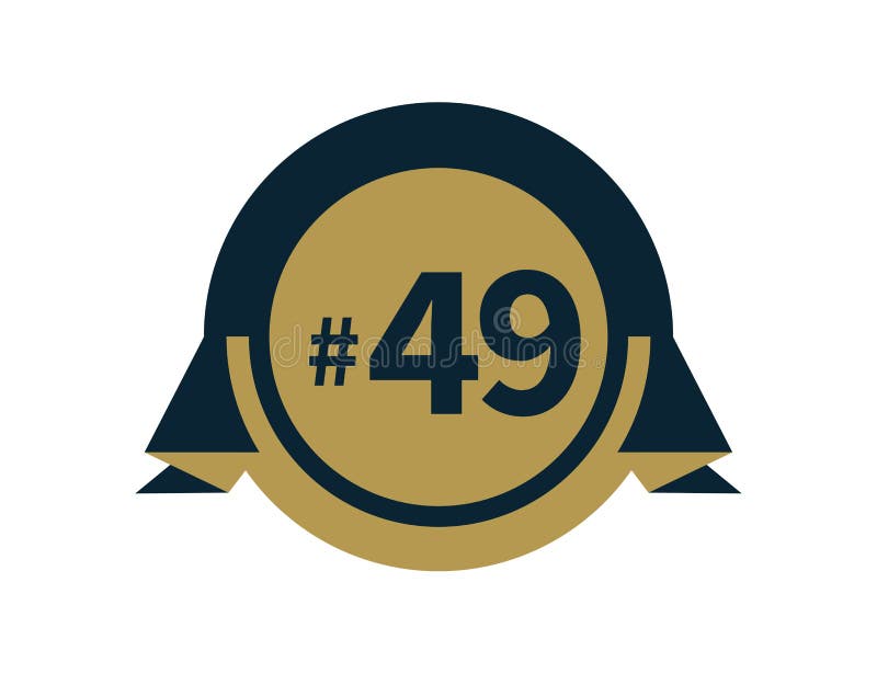 Number 49 or #49 Badge Design Stock Vector - Illustration of logotype ...