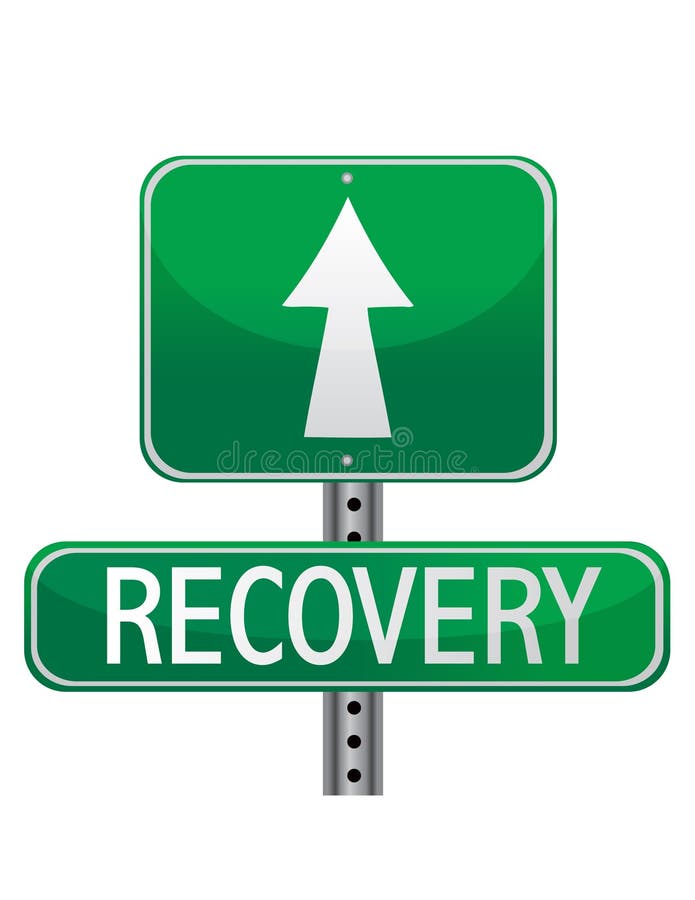 Road To Recovery Words on Pavement - Up Arrow Stock Illustration ...