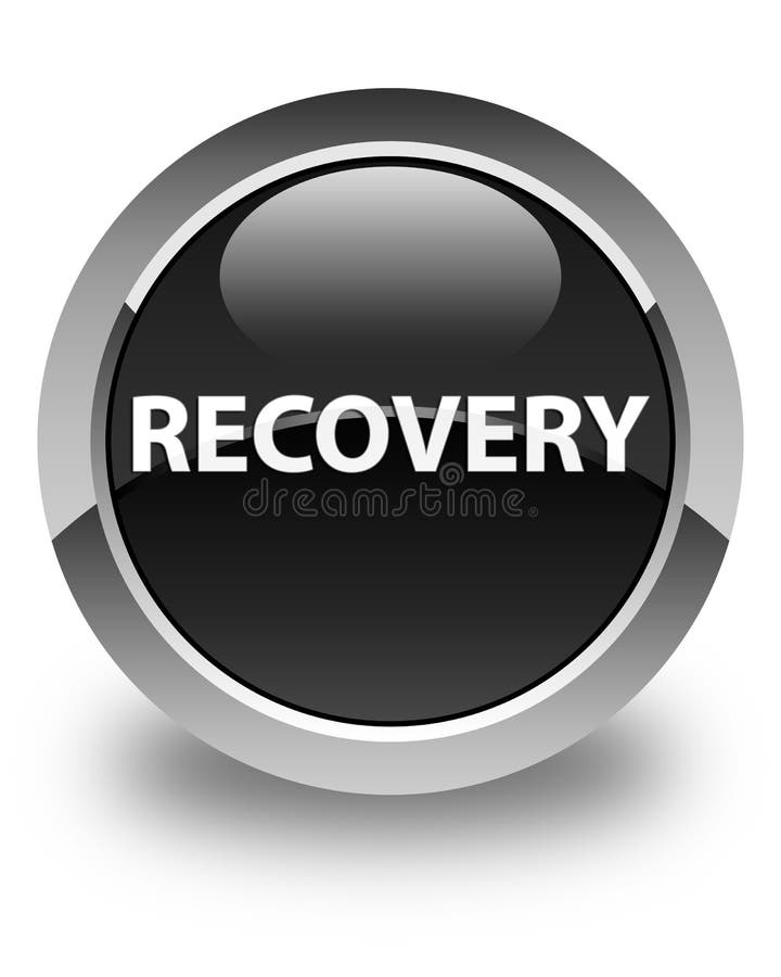 Recovery Glossy Black Round Button Stock Illustration - Illustration of ...