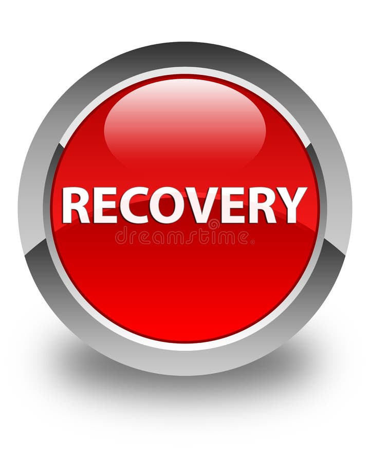 Recovery Glossy Red Round Button Stock Illustration - Illustration of ...