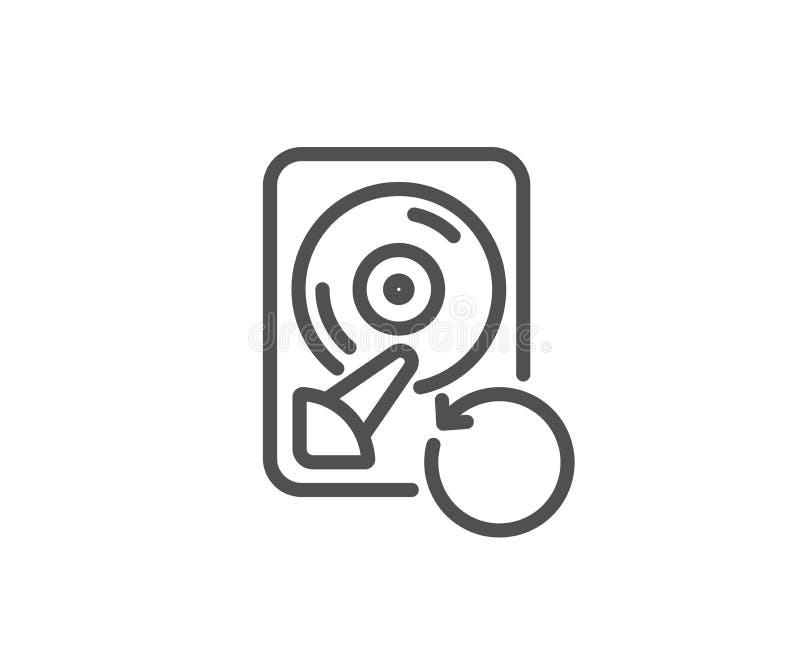 Recovery Hdd Line Icon. Backup Data Sign. Restore Information. Vector ...