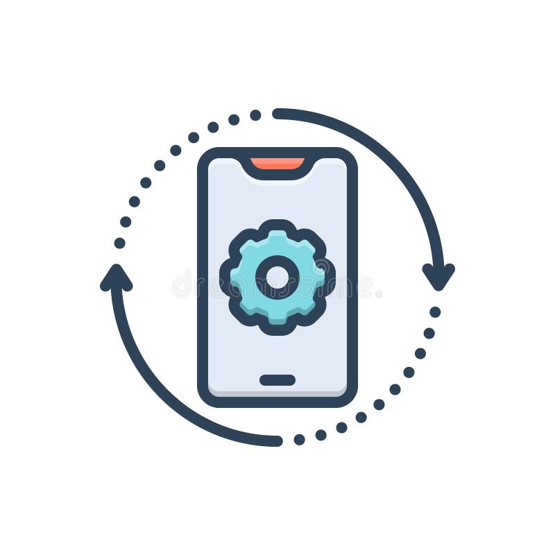 Color Illustration Icon for Recovery, Refurbished and Backup Stock ...