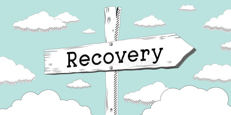 Recovery - Outline Signpost with One Arrow Stock Illustration ...