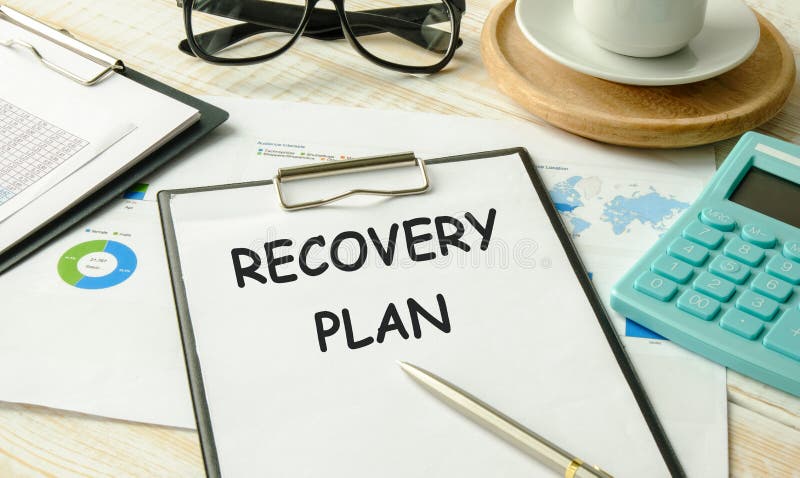Recovery Plan Word Written on Paper Stock Image - Image of business ...