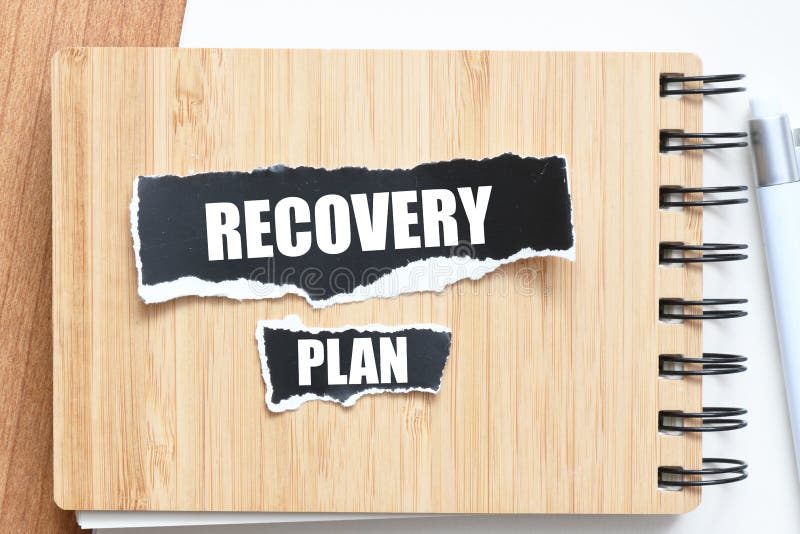 RECOVERY PLAN Words on Black Sheets of Paper Stock Image - Image of ...