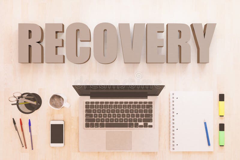 Recovery text concept stock illustration. Illustration of help - 105245289