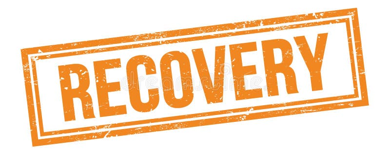 RECOVERY Text on Orange Grungy Vintage Stamp Stock Illustration ...