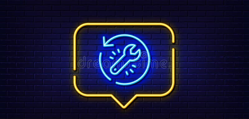 Recovery Tool Line Icon. Backup Data Sign. Restore Information. Neon ...