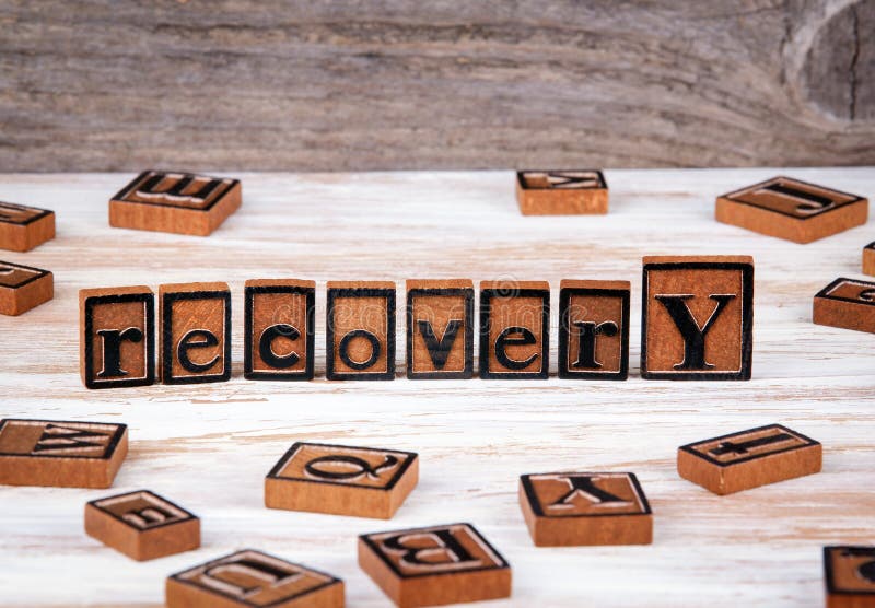 Recovery from Wooden Letters Stock Image - Image of destination ...