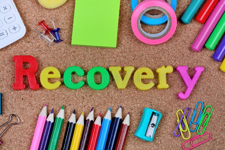 Recovery word on cork stock photo. Image of group, achieve - 84259970
