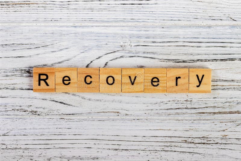 Recovery Word Written in Wooden Cube Concept Stock Image - Image of ...